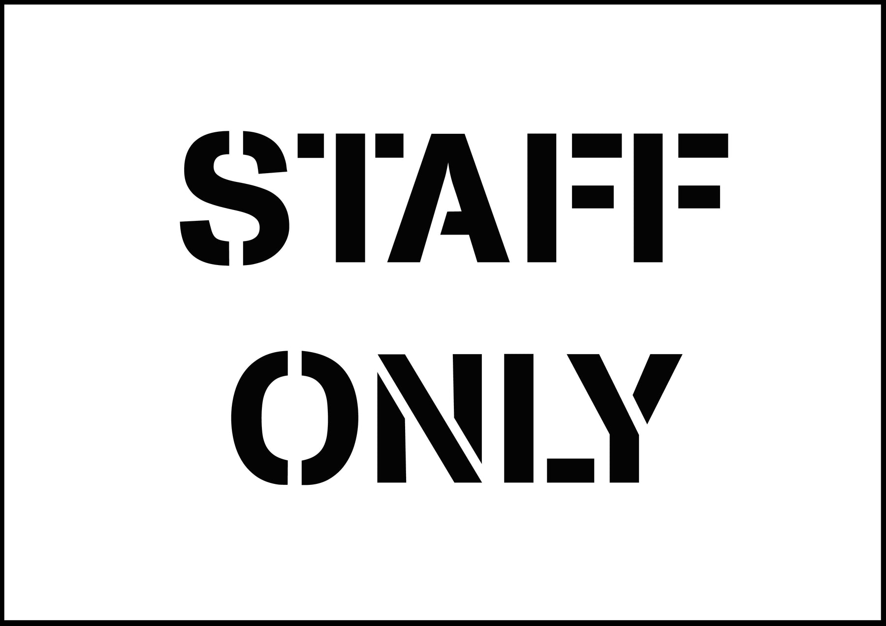 Staff Only Sign Stencils – Personalised Stencils