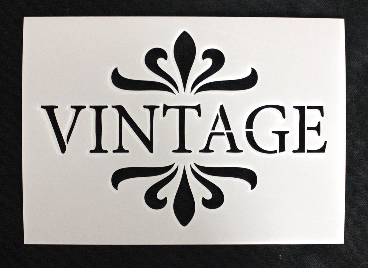 'Vintage' Shabby Chic Vintage Retro Stencil – Personalised Stencils